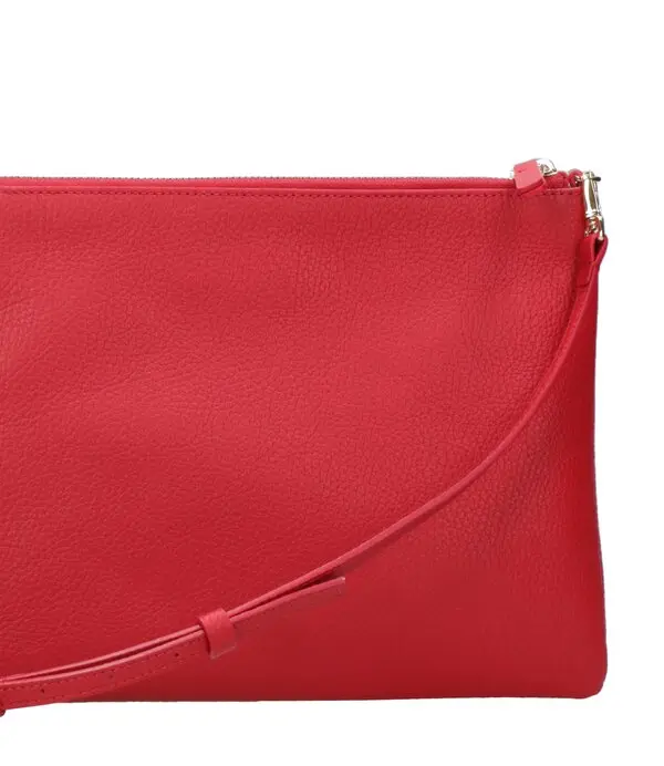 COCCINELLE Grained Leather Shoulder Bag - Red