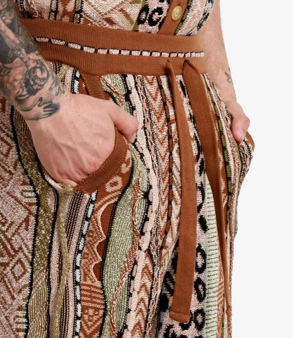 LANEUS Jacquard Knit Drawstring Waist Shorts