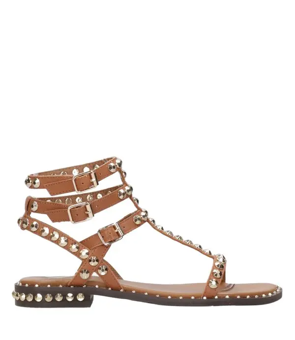 Ash Studded Leather Gladiator Sandals - Cinnamon