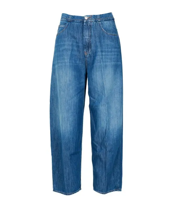 PEOPLE Barrel Crop Leg Denim Pants