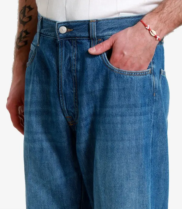 PEOPLE Denim Jeans With Slim Carrot Fit Leg And Delavé Effect
