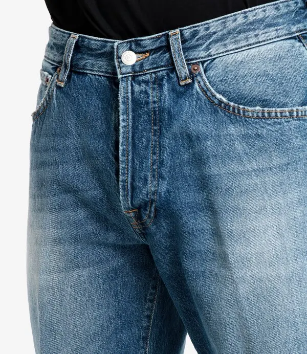 PEOPLE Carrot Fit Denim Jeans With Delavé Effect