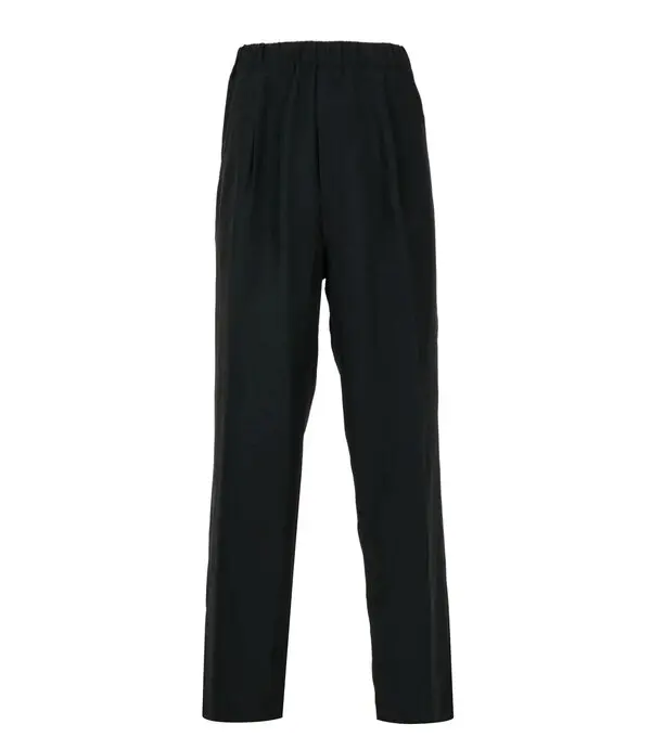 LANEUS Linen Blend Trousers - Black