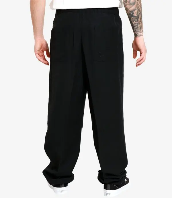 LANEUS Linen Blend Trousers - Black