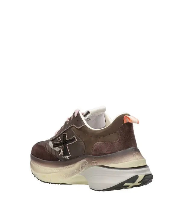 Premiata Technical Fabric And Suede Lace-up Sneakers With Embossed Logo