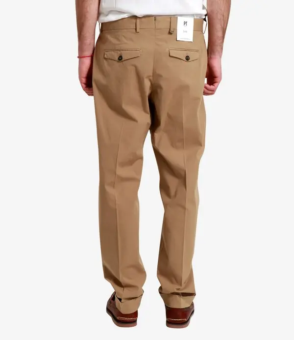 PT TORINO Cotton Cigarette Leg Trousers - Hazel