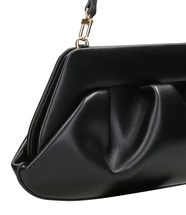 THEMOIRE Faux Leather Clutch With Shoulder Strap