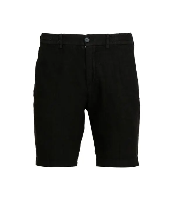 CRUNA Linen Shorts With Belt Loops - Black
