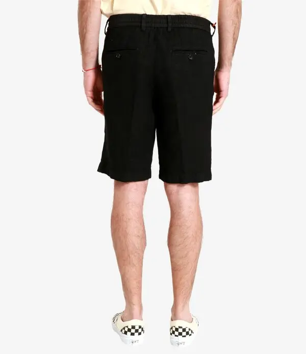 CRUNA Linen Shorts With Belt Loops - Black