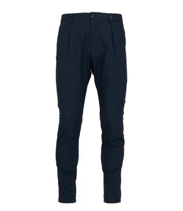 CRUNA Tapered Fit Cotton Blend Trousers - Blue