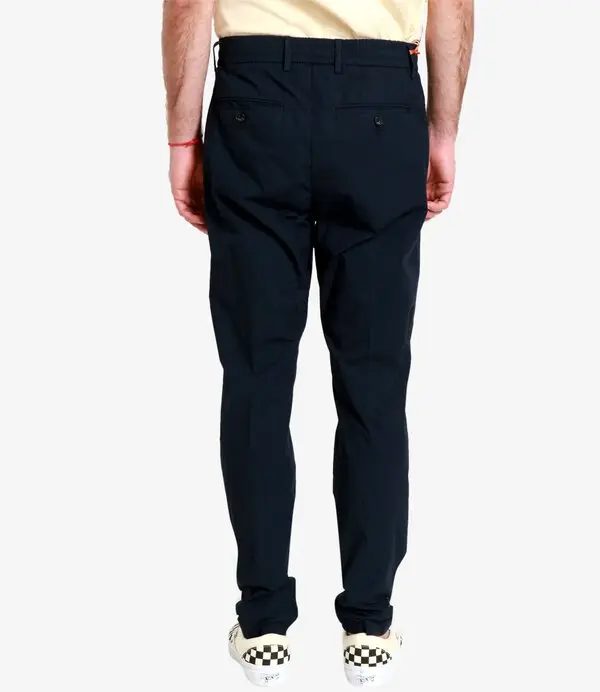 CRUNA Tapered Fit Cotton Blend Trousers - Blue