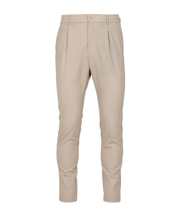 CRUNA Tapered Fit Stretch Wool Canvas Trousers - Beige