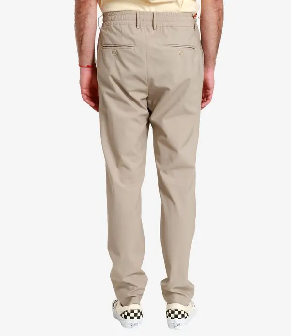 CRUNA Tapered Fit Stretch Wool Canvas Trousers - Beige