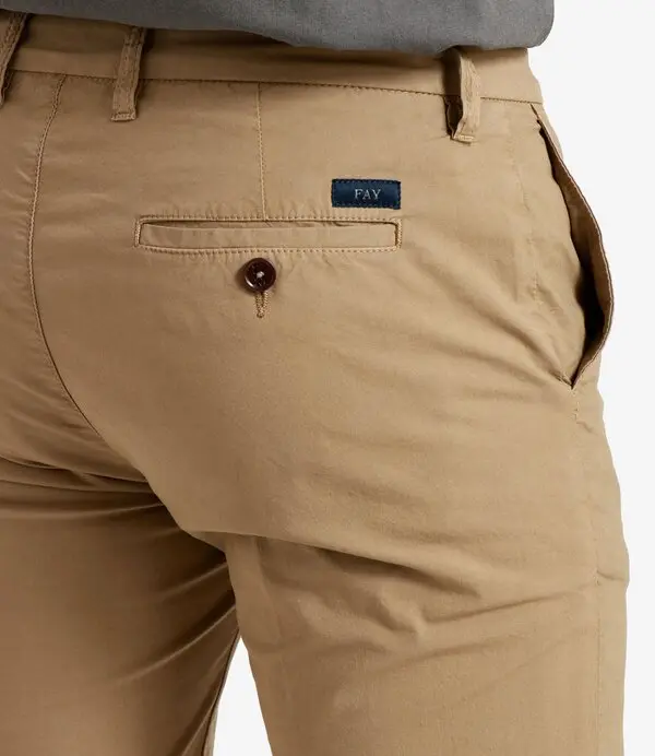 FAY Cotton Gabardine Slim Fit Trousers