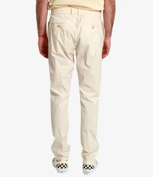 CRUNA Tapered Fit Trousers With Drawstring Waist - Ecrù