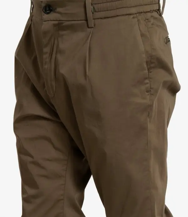 CRUNA Tapered Fit Cotton Blend Trousers - Olive