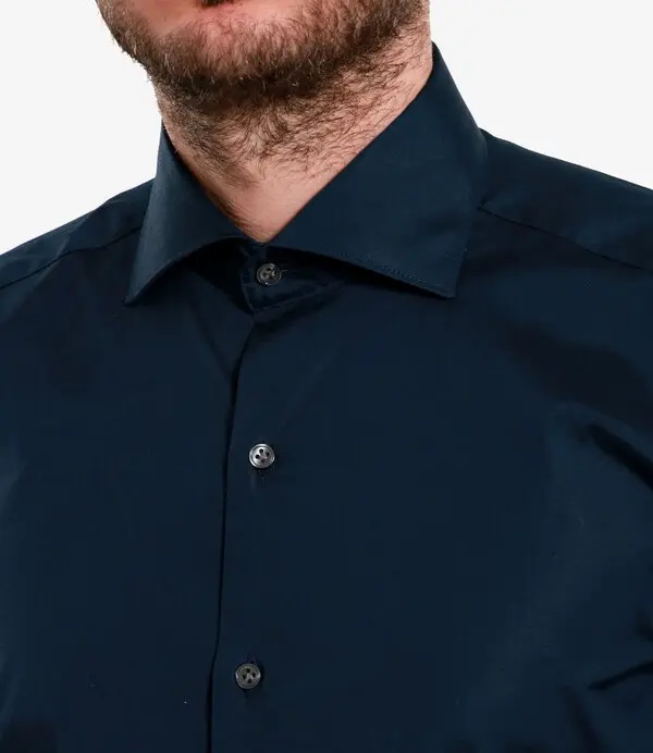 FAY Button-up Long Sleeve Shirt - Blu Navy