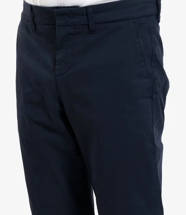 FAY Cotton Gabardine Slim Fit Trousers - Blu Navy