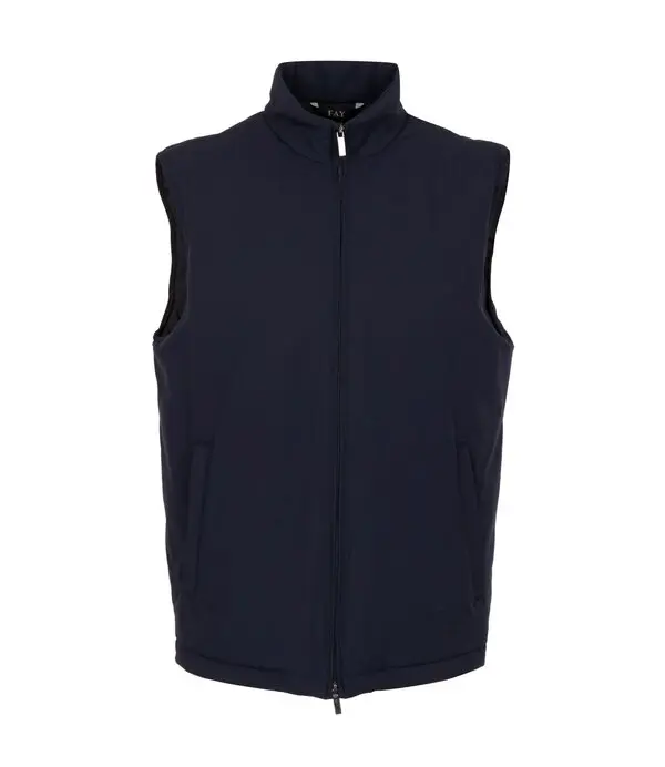 FAY Technical Fabric Sleeveless Vest With Zipper Closure