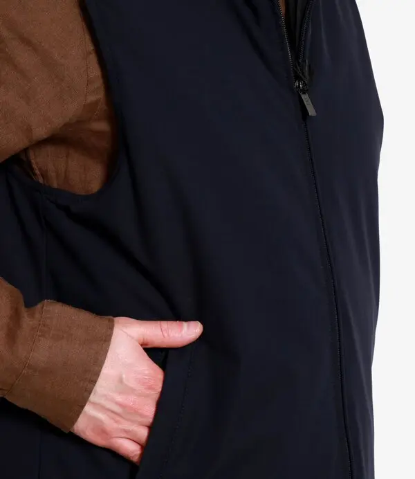 FAY Technical Fabric Sleeveless Vest With Zipper Closure