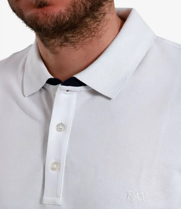 FAY Slim Fit Pique Cotton Polo Shirt