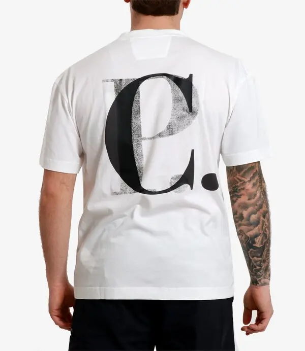 C.P. COMPANY Cotton Jersey T-shirt With Graphic Print - Bianco
