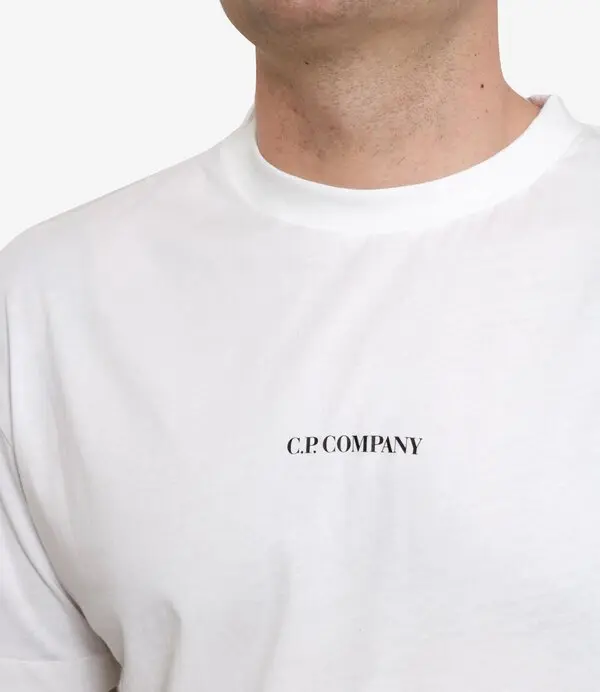 C.P. COMPANY Cotton Jersey T-shirt With Graphic Print - Bianco