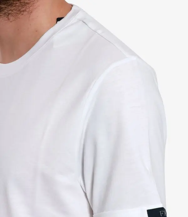 FAY Cotton Jersey T-shirt With Logo Patch - Bianco