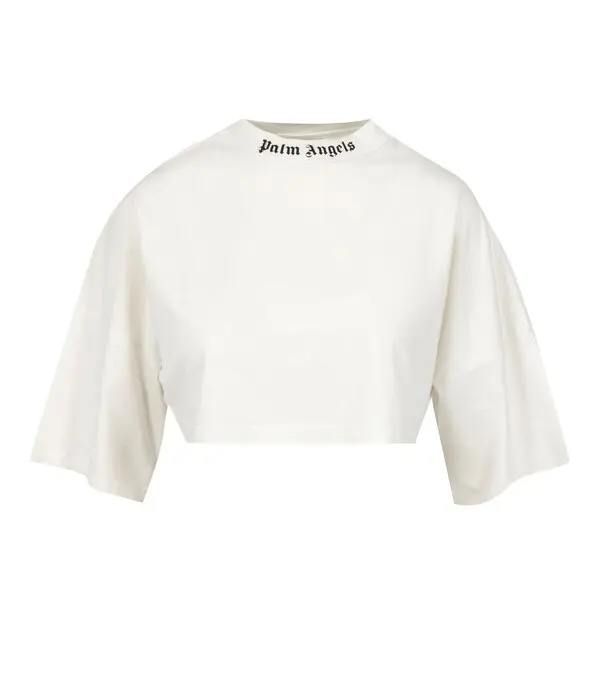 Palm Angels Cropped T-shirt With Logo Detail