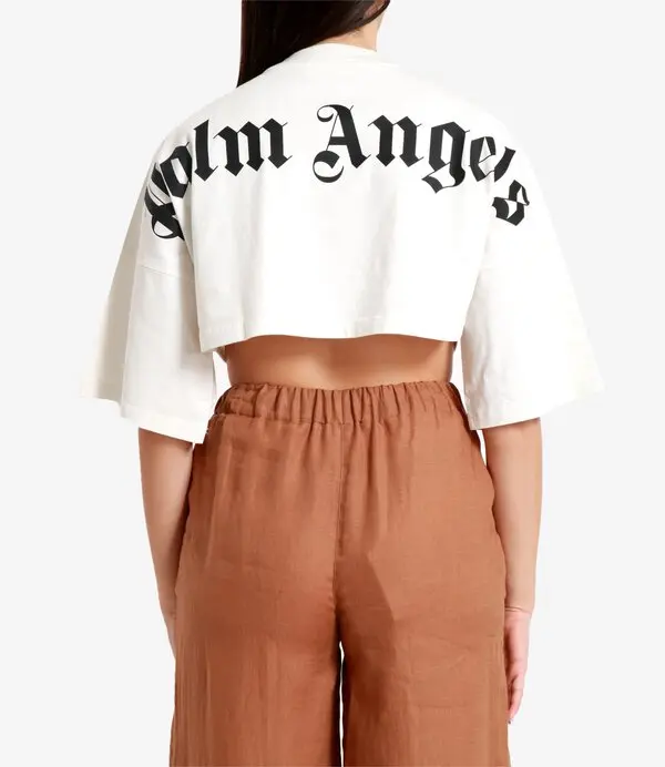 Palm Angels Cropped T-shirt With Logo Detail