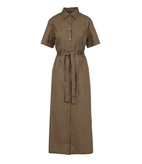 BLAUER. Cotton Belted Shirt Dress