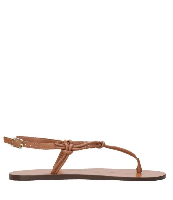 Manebí Leather Knot Detail Sandals - Tan