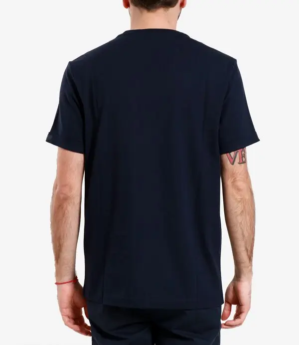 FAY Cotton Jersey Crew Neck Short Sleeve T-shirt - Ink