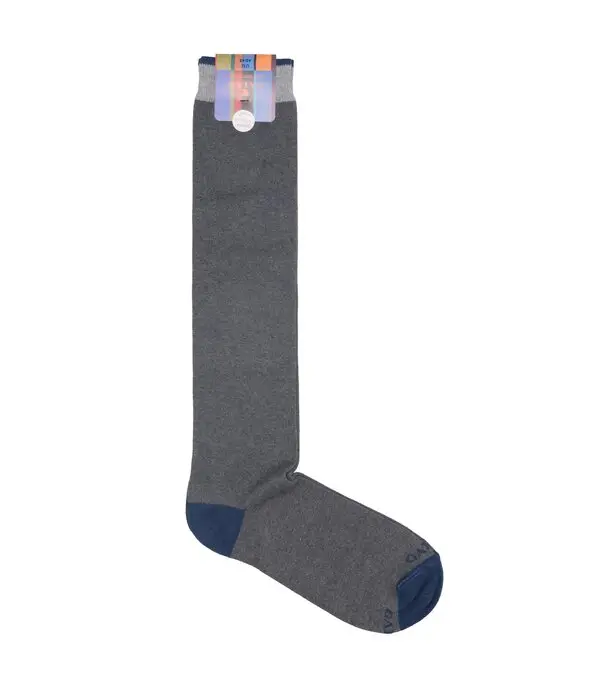 GALLO Cotton And Cashmere Knee-high Socks - Grey