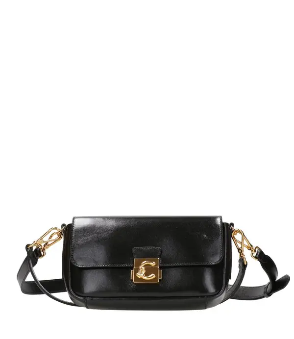 COCCINELLE Smooth Leather Shoulder Bag With Metal Logo Clasp