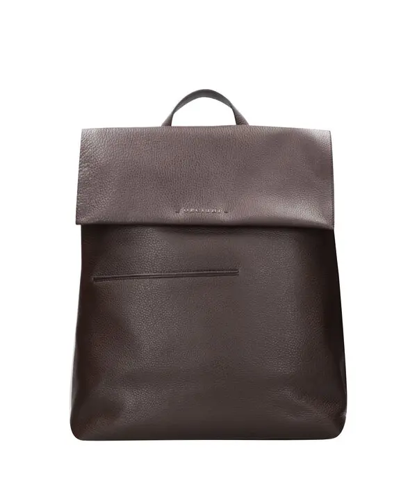 ORTIGNI Hammered Leather Backpack - Ebano