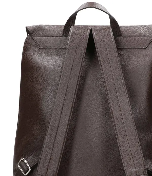 ORTIGNI Hammered Leather Backpack - Ebano