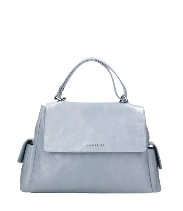 ORTIGNI Hammered Leather Bag - Cielo