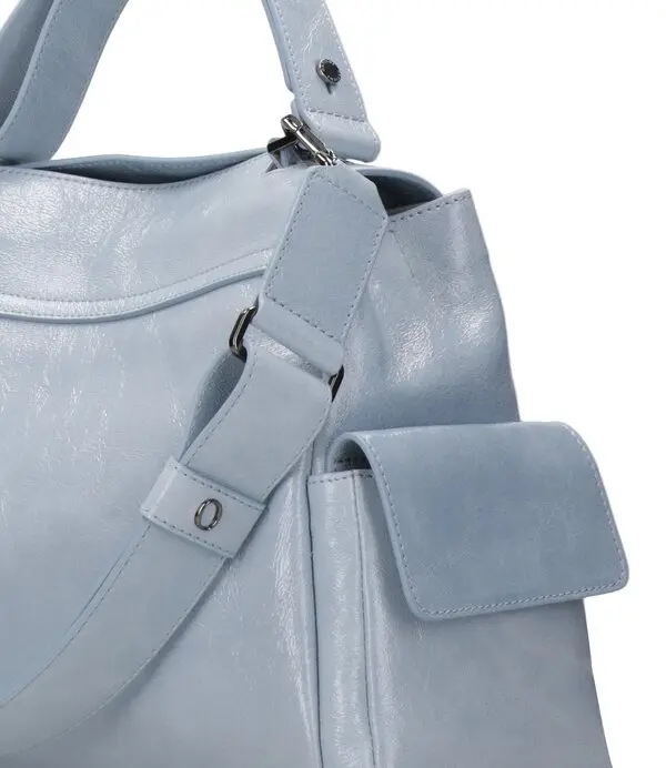ORTIGNI Hammered Leather Bag - Cielo