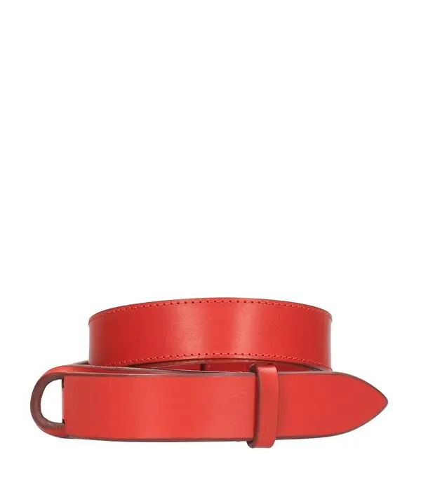 ORCIANI NOBUCKLE Leather Belt - Rosso