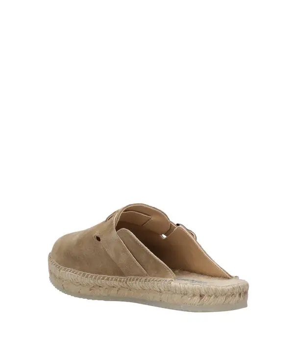 ESPADRILLES Suede Leather Mules With Adjustable Strap