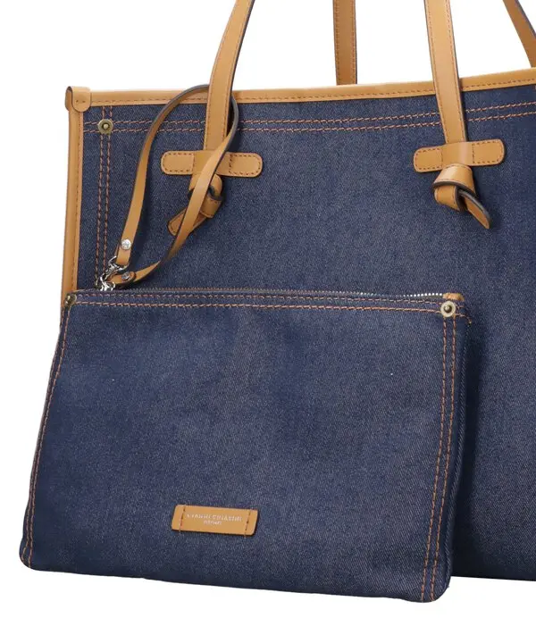 MARCELLA Tote Bag - Denim+leather