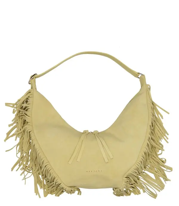 ORTIGNI Suede Fringe Hobo Bag