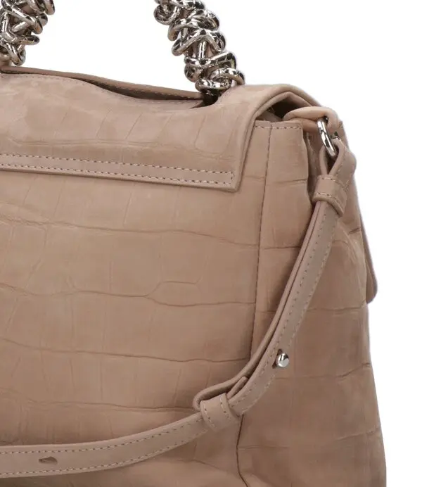 ORTIGNI Nubuck Leather Handheld Bag With Coconut Print