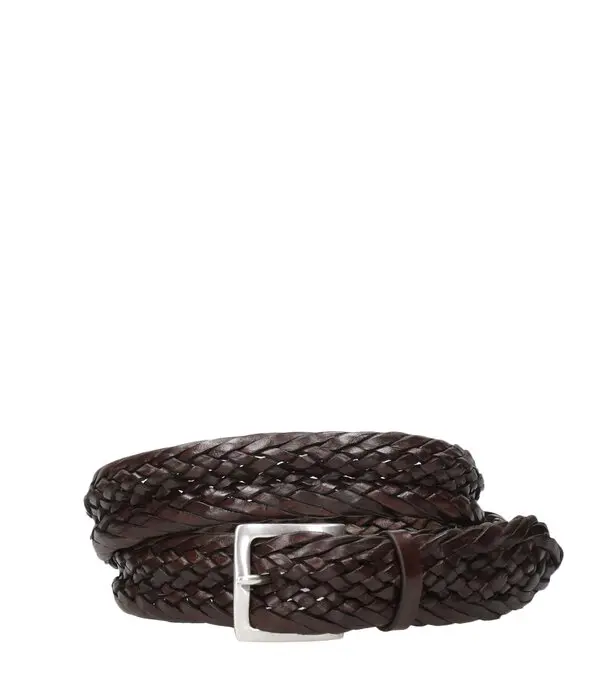 ORTIGNI Woven Leather Belt - Moro