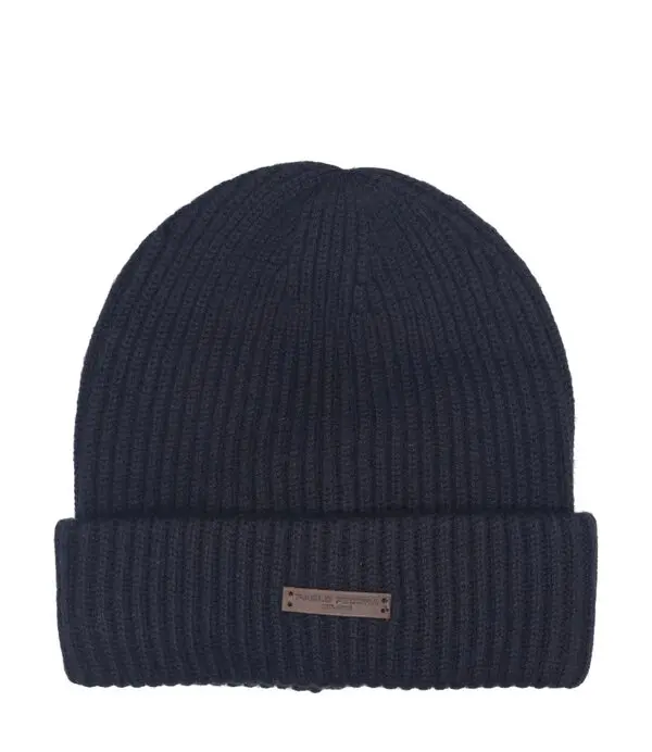 PAOLO PECORA Ribbed Knit Beanie - Blue