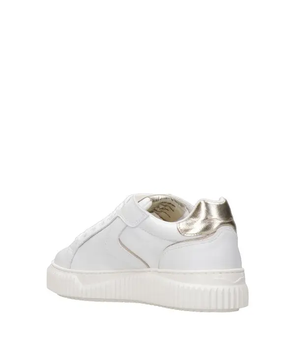 VOILE BLANCHE Leather Lace-up Sneakers With Metallic Heel Detail