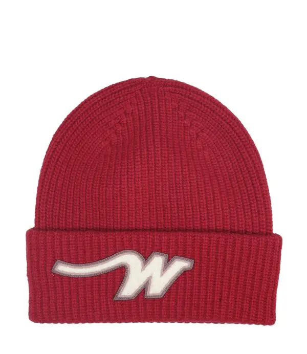 Max Mara Wool Ribbed Beanie - Bordeaux