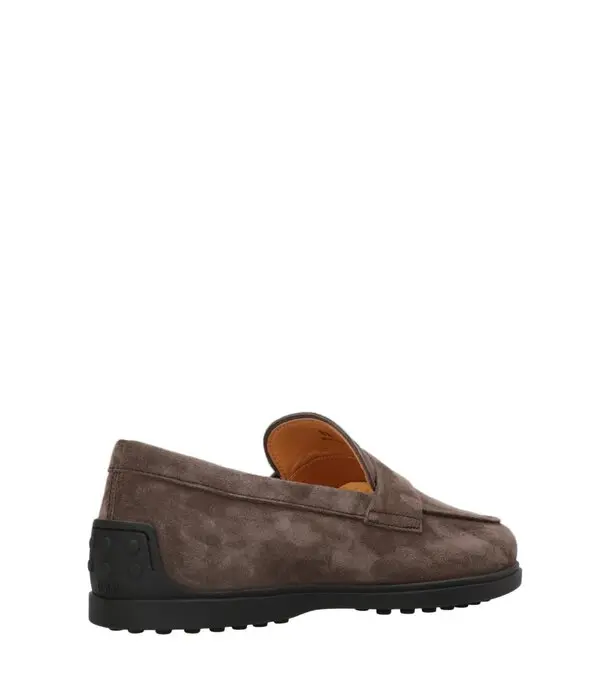 TOD'S Embossed Monogram Calfskin Leather Loafers