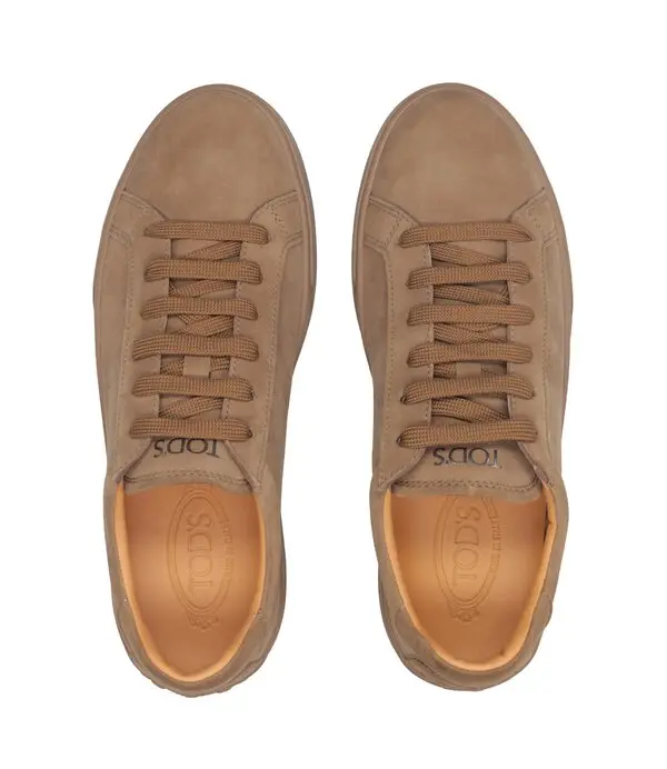 TOD'S Suede Leather Lace-up Sneakers With Monogram Detail